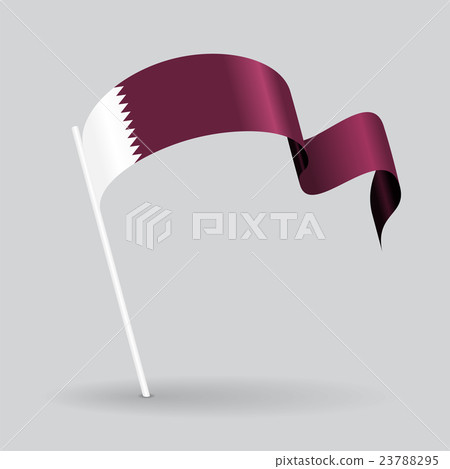 Qatari wavy flag. Vector illustration. - Stock Illustration [23788295 ...