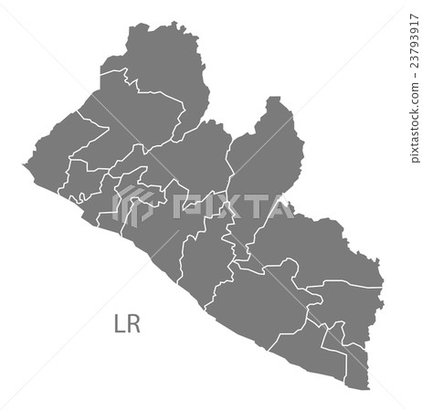 Liberia counties Map grey - Stock Illustration [23793917] - PIXTA