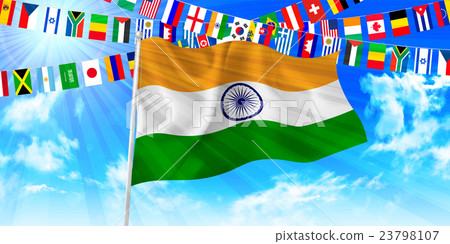 Indian flag sky background - Stock Illustration [23798107] - PIXTA