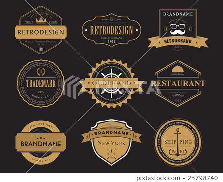 Set of classic company retro badges or banners - Stock Illustration ...