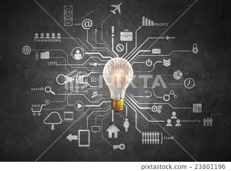 Data communications concept . Mixed media - Stock Illustration ...
