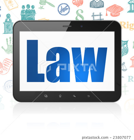 Law concept: Tablet Computer with Law on display - Stock Illustration ...