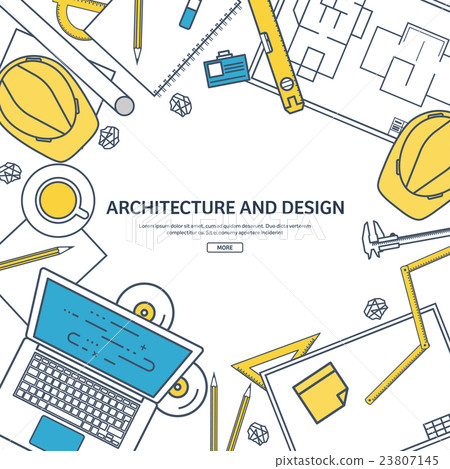 Line art.Vector illustration. Engineering and - Stock Illustration ...