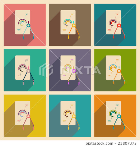 Concept of flat icons with long shadow - Stock Illustration [23807372 ...