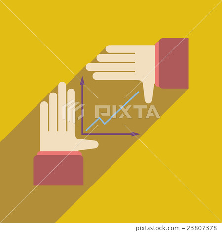 Flat web icon with long shadow hand graph - Stock Illustration ...