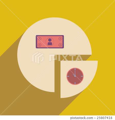 Flat web icon with long shadow time money chart - Stock Illustration ...