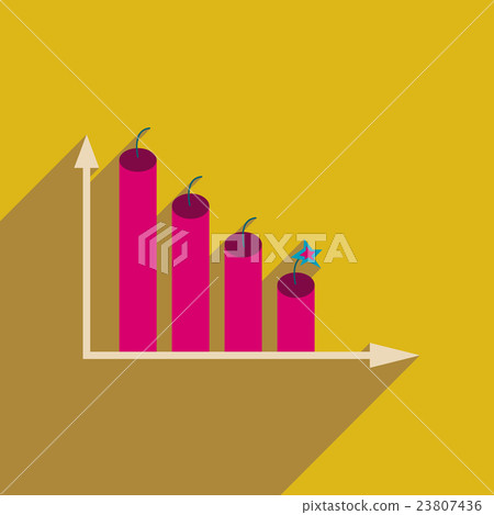Flat web icon with long shadow graph - Stock Illustration [23807436 ...