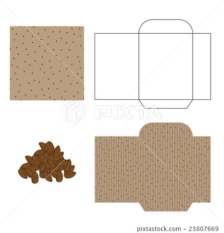 Flax seeds packaging design kit. - Stock Illustration [23807669] - PIXTA