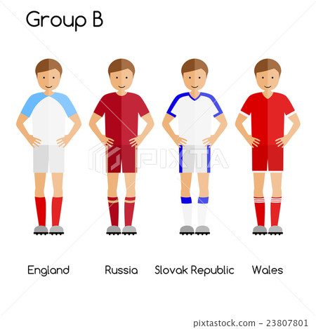 Football team players. Group B - Stock Illustration [23807801] - PIXTA