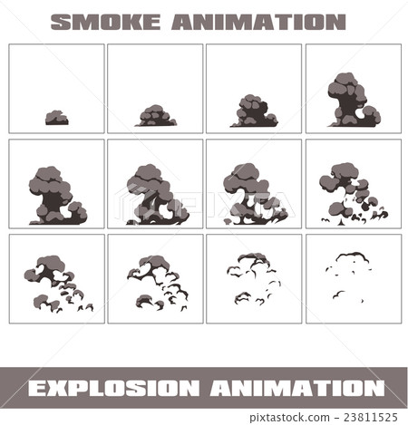 Explosion, cartoon animation frames for game - Stock Illustration ...