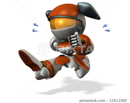 Cute robot running cheerfully - Stock Illustration [23811900] - PIXTA