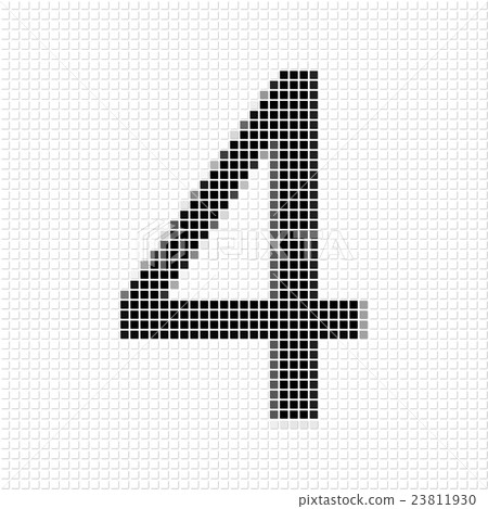 Four. Simple pattern of squares in number four - Stock Illustration ...