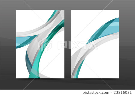 Color waves abstract background geometric A4 - Stock Illustration ...