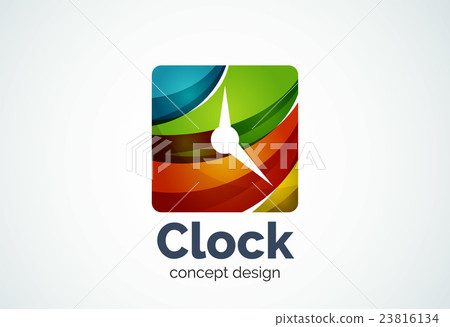 Clock logo template, time management business - Stock Illustration ...