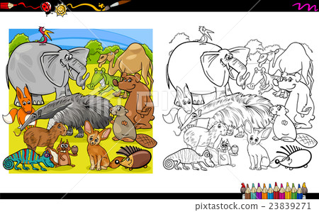 animal group coloring book - Stock Illustration [23839271] - PIXTA