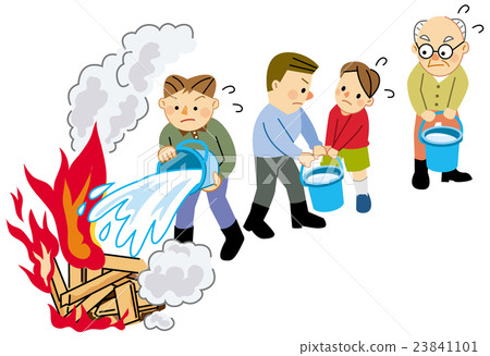 Earthquake Fire Bucket Relay - Stock Illustration [23841101] - PIXTA