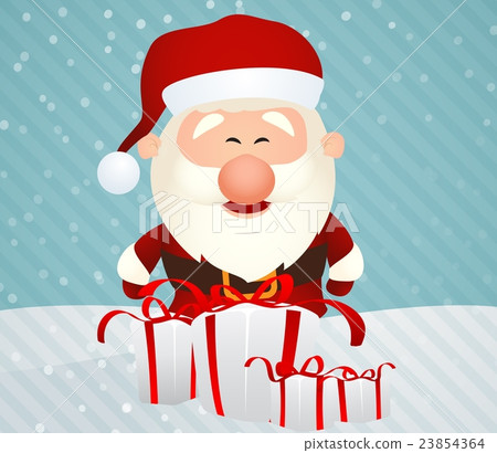 ute Santa Claus retro christmas card design - Stock Illustration ...