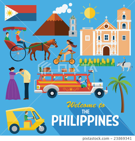 Illustration of the Philippines's landmarks and ic - Stock Illustration ...