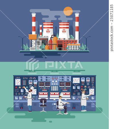 illustration interior science base, nuclear power - Stock Illustration ...
