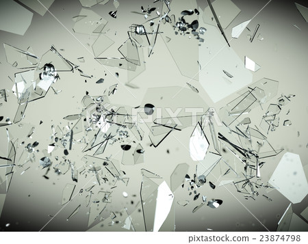 Broken and splitted glass pieces - Stock Illustration [23874798] - PIXTA