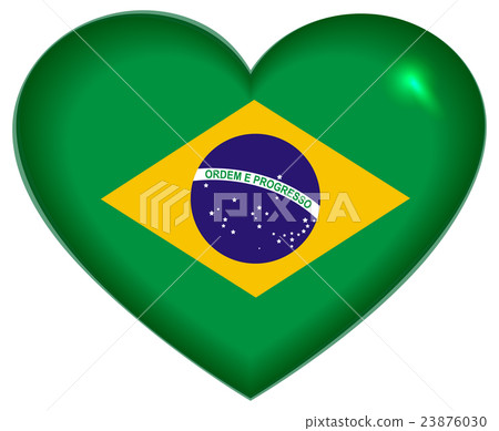 Heart shape Brazilian flag - Stock Illustration [23876030] - PIXTA