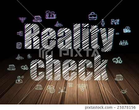 Business concept: Reality Check in grunge dark - Stock Illustration ...