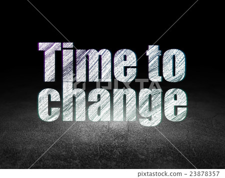 Time concept: Time to Change in grunge dark room - Stock Illustration ...