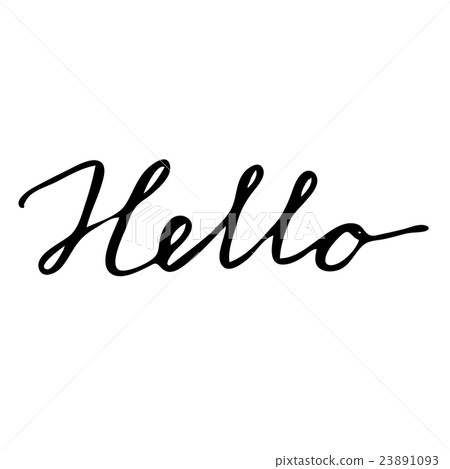 Hello drawn lettering card - Stock Illustration [23891093] - PIXTA