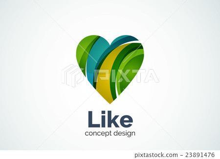 Love heart logo template - Stock Illustration [23891476] - PIXTA