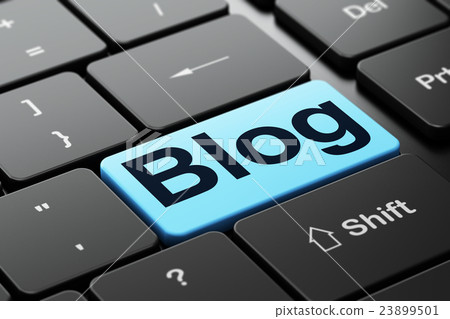 Web development concept: Blog on computer keyboard - Stock Illustration ...