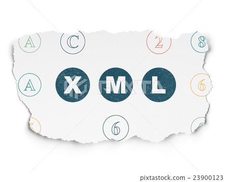 Software concept: Xml on Torn Paper background - Stock Illustration ...