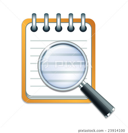 check list and magnifying glass - Stock Illustration [23914100] - PIXTA