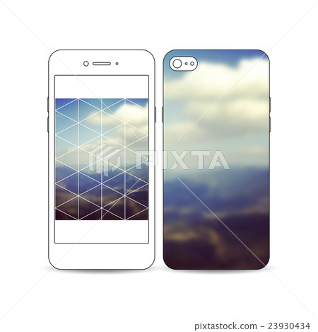 Mobile smartphone with an example of the screen - Stock Illustration ...
