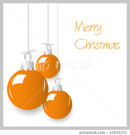 orange color christmas decoration baubles hanging - Stock Illustration ...