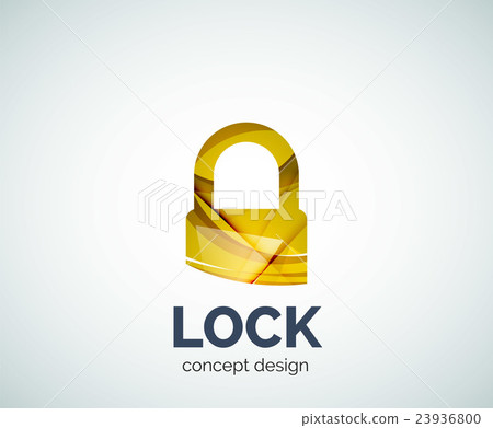 Lock logo business branding icon, created with - Stock Illustration ...