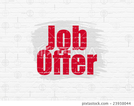 Finance concept: Job Offer on wall background - Stock Illustration ...