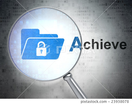Business concept: Folder With Lock and Achieve - Stock Illustration ...