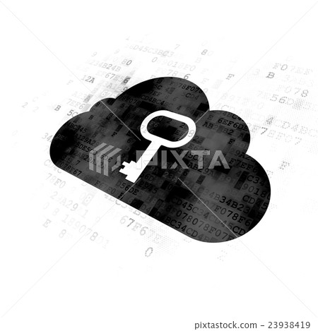 Cloud networking concept: Cloud With Key on - Stock Illustration ...