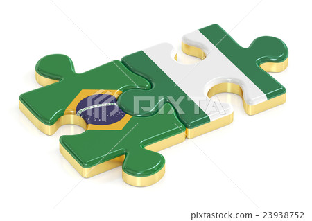 Brazil and Nigeria puzzles from flags - Stock Illustration [23938752 ...