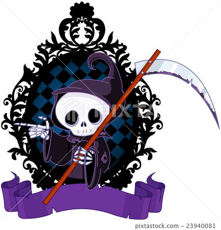 Cartoon Grim Reaper Pointing - Stock Illustration [23940081] - PIXTA