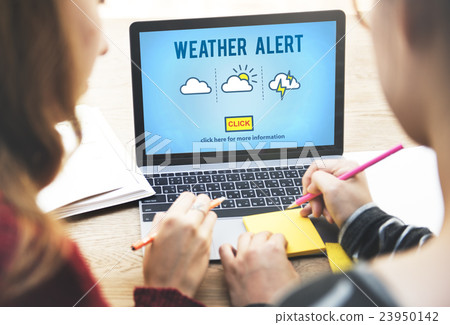 Stock Photo: Weather Alert Prediction Forecast News Information Concept ...