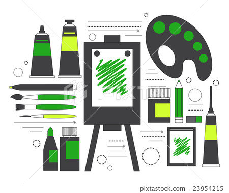 Creative set for artist. Ideas, creativity, design - Stock Illustration ...