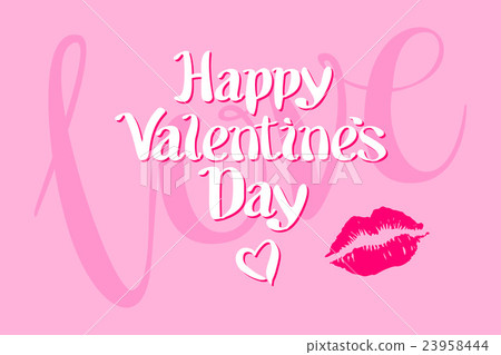 happy Valentines day love heart red pink kiss-插圖素材 [23958444] - PIXTA圖庫