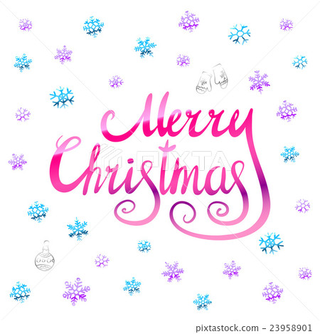 Merry Christmas - pink glittering lettering design - Stock Illustration ...