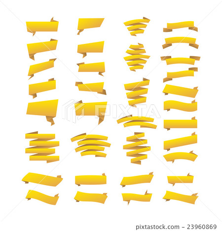 Vector Yellow ribbons set. Elements isolated on - Stock Illustration ...