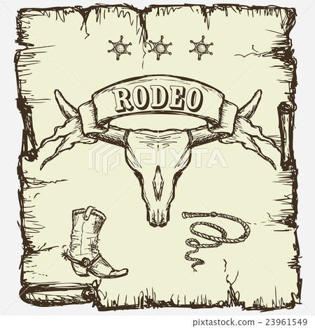 Retro style Rodeo poster - Stock Illustration [23961549] - PIXTA