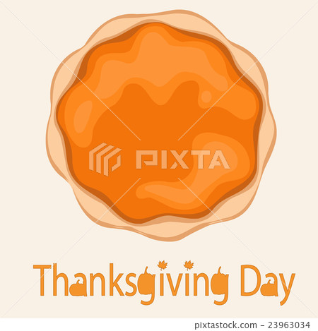 Pumpkin pie for Thanksgiving Day - Stock Illustration [23963034] - PIXTA