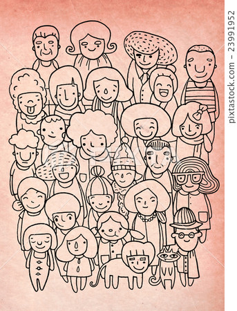 Hand drawings ,Group of people, sketch for design - Stock Illustration ...