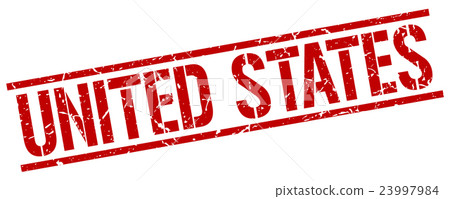 United States red square stamp - Stock Illustration [23997984] - PIXTA