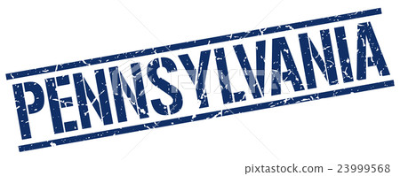 Pennsylvania blue square stamp - Stock Illustration [23999568] - PIXTA